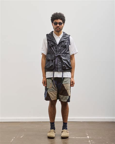 Engineered Garments Micro Ripstop Field Vest Navy Glasswing