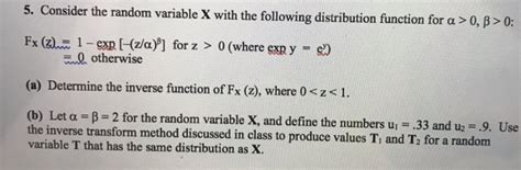 Solved 5 Consider The Random Variable X With The Following