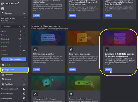 if then else operator for message template editor plug in linked helper