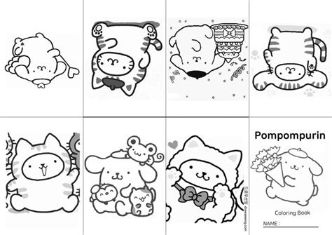 폼폼푸린 색칠 미니북 만들기 도안 2025 성인용 컬러링 페이지 컬러링 페이지 어린이 색칠 공부