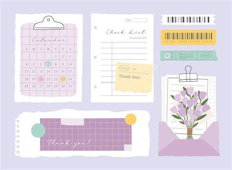 Premium Vector Memo Template A Collection Of Striped Notes Blank