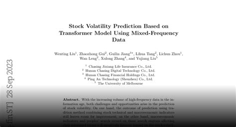 Paper Page Stock Volatility Prediction Based On Transformer Model