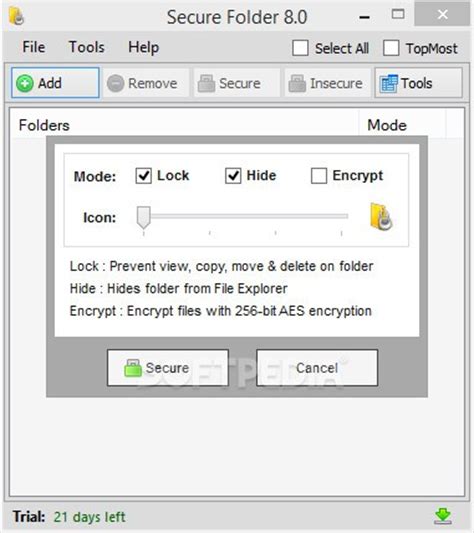 Secure Folder Review Restrict Access To Folders Drives Apps And Websites Softpedia