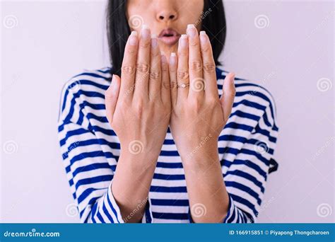 Asian Woman Showing Hands With Nailsclose Up Stock Image Image Of