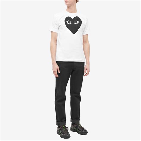Comme Des Garcons Play Heart Logo Tee White And Black End Us