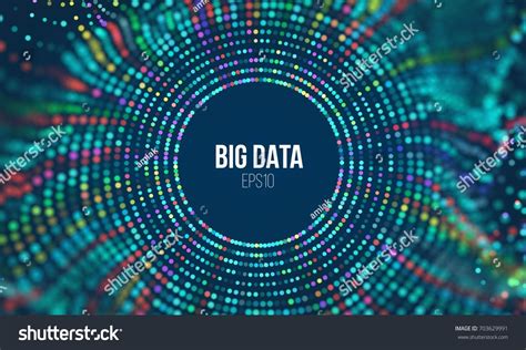 Circle Grid Wave Abstract Bigdata Science Stock Vector Royalty Free