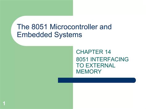 The 8051 Microcontroller and Embedded Systems | PPTX