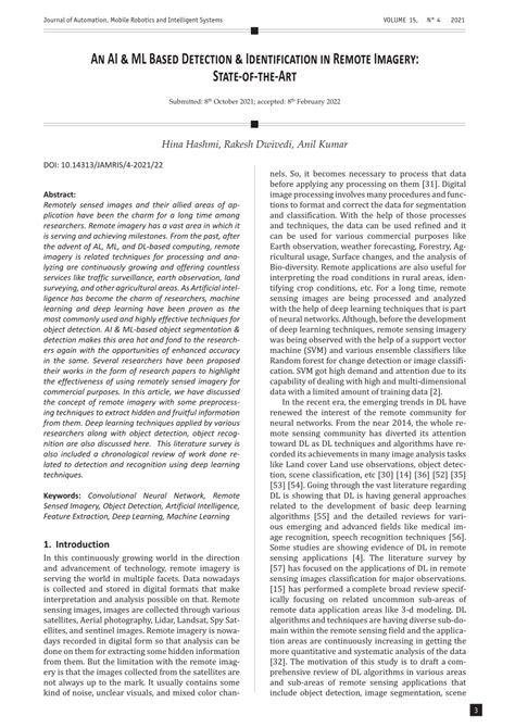 Pdf An Ai And Ml Based Detection And Identification In Remote Imagery