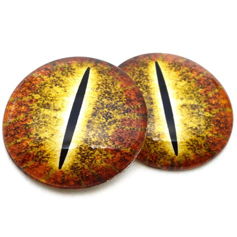 50mm Enormous Orange Dinosaur Dragon Glass Eyes Handmade Glass Eyes