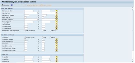 Oiww Sap Tcode Maintenance Plan List