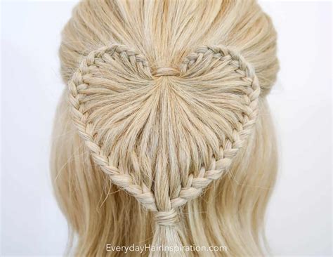 Braided Heart Half Up Hairstyle Valentines Day Inspired Half Up Half