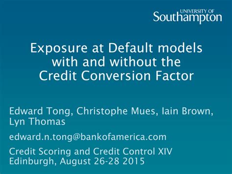 Pdf Exposure At Default Models With And Without The Credit Conversion Factor