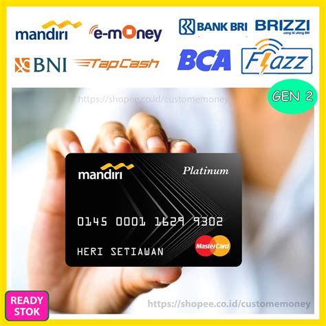 Jual KARTU EMONEY DESIGN PLATINUM BLACK CARD KARTU ETOLL E MONEY