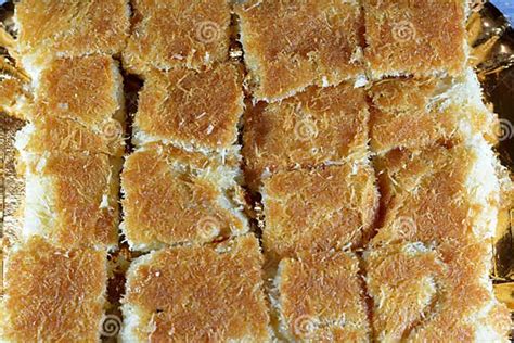 A Traditional Middle Eastern Dessert Knafeh Konafa Made With Spun