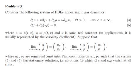 Solved Problem 3 Consider The Following System Of Pdes