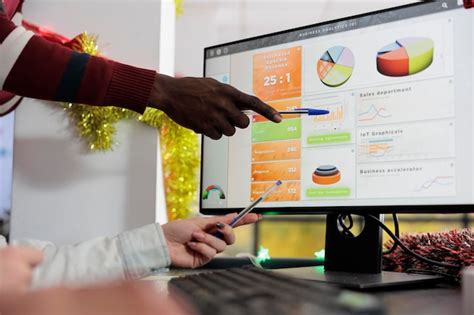 Premium Photo Employee Showing Data On Computer Screen