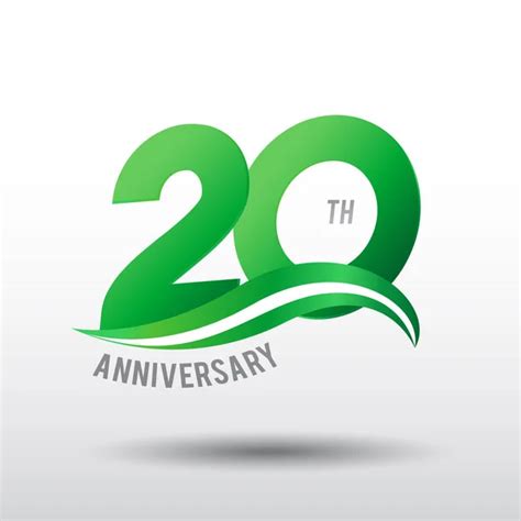 Years Green Anniversary Logo Decorative Background Stock Vector By
