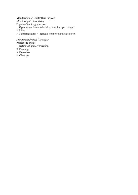 Monitoring And Controlling Projects Monitoring And Controlling Projects Monitoring Project