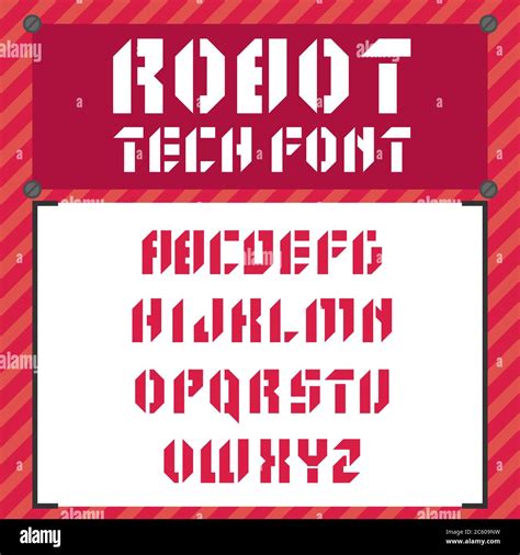 Vector Robotic Font In Flat Style Stock Vector Image And Art Alamy