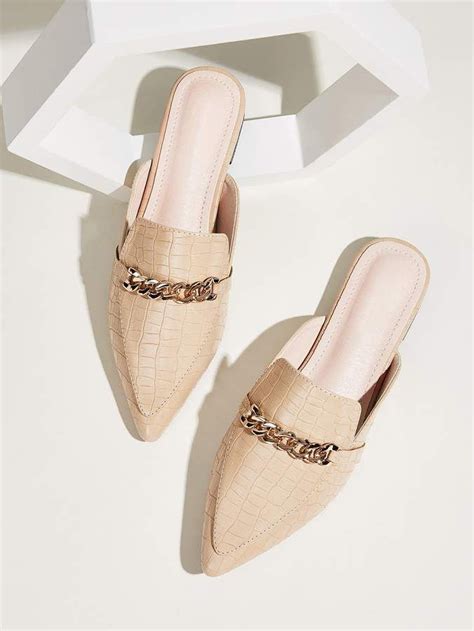 Point Toe Metal Decor Flat Mules Artofit