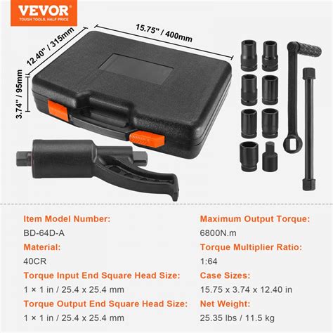 Vevor Torque Multiplier Heavy Duty Torque Multiplier Wrench Set 1