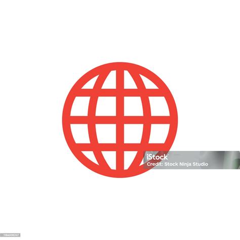 白い背景に地球赤いアイコン赤フラット スタイル ベクターイラスト Guiのベクターアート素材や画像を多数ご用意 Gui つながり