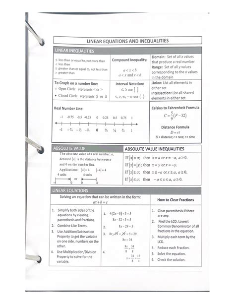 Linear Equations AND Inequalities MAT Studocu
