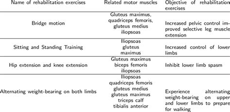 Four Lower Limb Rehabilitation Exercises Used In The Experiment