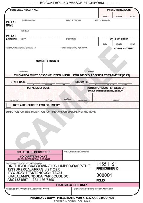 Controlled Substance Prescription Pads At Lois Toussaint Blog