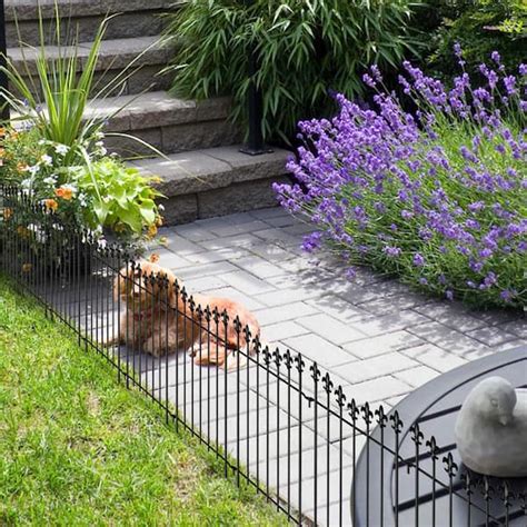 No Dig Powder Coated Steel Decorative Metal Fence Panel Shelly Lighting