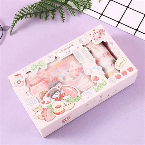 Kawaii Frosted Stickers Washi Tape Box Preeti