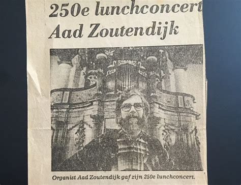 Mijlpaal Voor Stadsorganist Aad Zoutendijk Vlaardingen24
