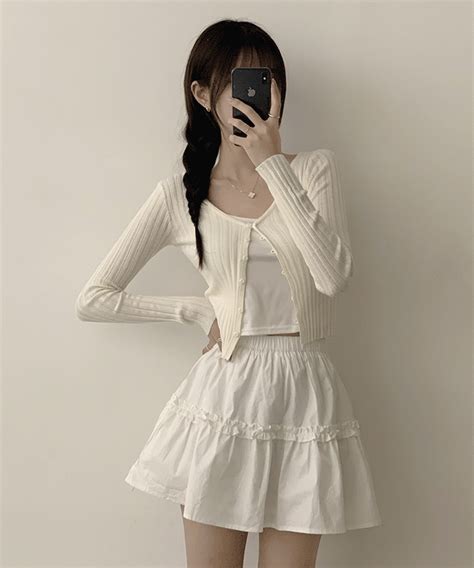 슬림핏여름 살탐방지 말라보이는 핏 팅커벨 긴팔 라운드 얇은 단추 골지 니트 가디건 4color 에이블리