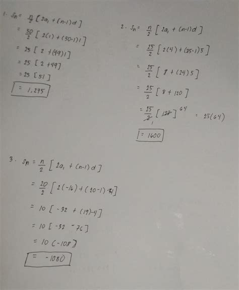 Formula On Finding The Sum Of Terms Of An Arithmetic Sequence Sn N 2