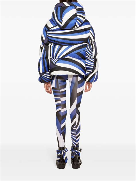 Pucci Iride Print Puffer Jacket Blue Farfetch