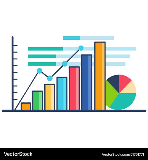 Stats Graph Isolated Flat Royalty Free Vector Image