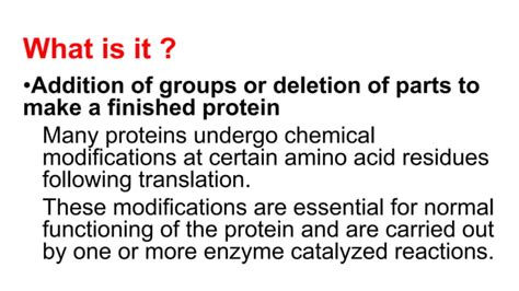 Posttranslational Modifications Ppt