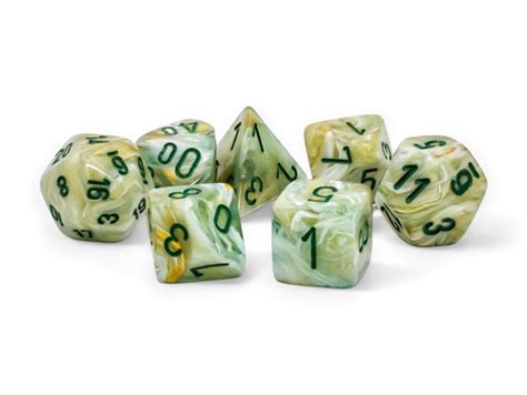 Chessex Dice Marble Mega Hedral Greendark Green 7ct Game Nerdz
