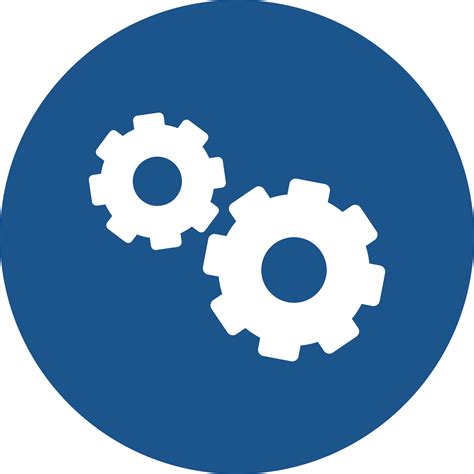 Setting Icon Design In Blue Circle 14440926 PNG