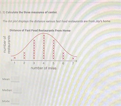 Solved Calculate The Three Measures Of Center The Dot Plot Displays