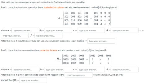 Solved Use Valid Row Or Column Operations And Expansion To Chegg