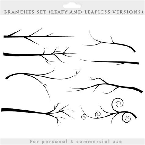 Branch Silhouette Clipart Tree Clip Art Silouette Whimsical Cute