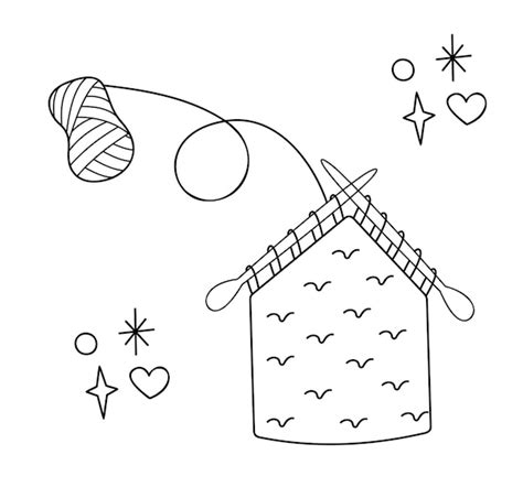 Premium Vector Knitted Fabric With A Skein Of Yarn And Knitting