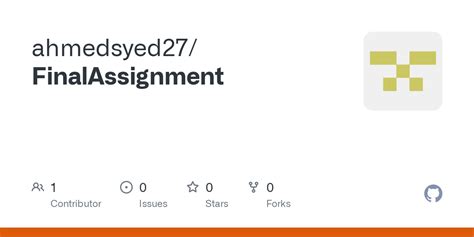 GitHub Ahmedsyed27 FinalAssignment