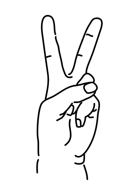 Peace Gesture Victoria Gesture The Hand Shows Two Fingers Raised Up