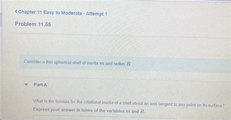Solved Consider A Thin Spherical Shell Of Inertia M And Chegg