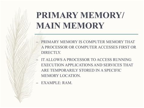 Power Point Presentation On Memory Of Computer PPTX
