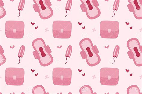 Pattern Of Feminine Hygiene Products Menstrual Pads Tampons In Flat