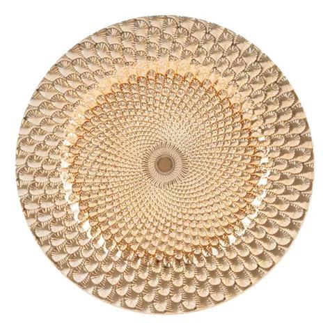 Sousplat De Plástico Textura Dourado 33cm Wolff MercadoLibre