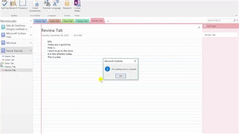 OneNote Review Tab YouTube